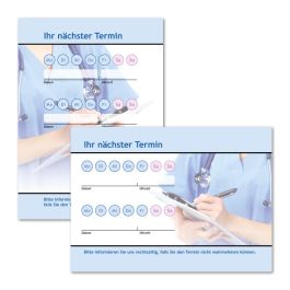 Terminzettel für Praxis mit Logo A7 bedrucken